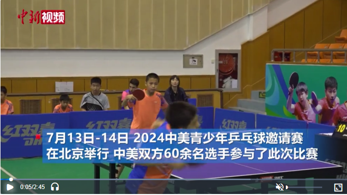 “乒乓外交”53周年 中美青少年重温乒乓友谊 - 國際日報